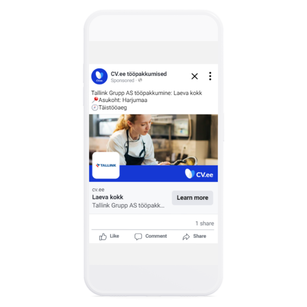 Sotsiaalmeedia töökuulutus | CV.ee